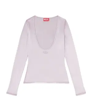 DIESEL® Oval D Scoop-neck Long Sleeve Top