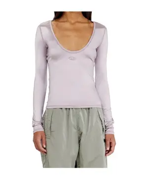 DIESEL® Oval D Scoop-neck Long Sleeve Top