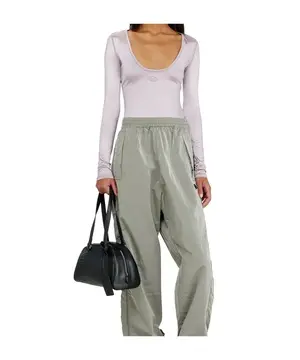 DIESEL® Oval D Scoop-neck Long Sleeve Top