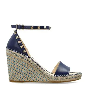 Valentino Garavani Studded Wedge Espadrille Sandals