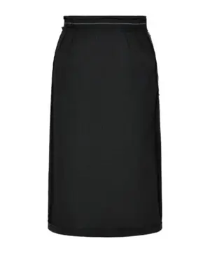 MAISON MARGIELA Pleated Midi Skirt With Raw Edge Waistband