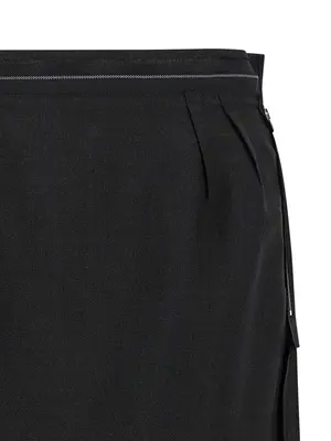 MAISON MARGIELA Pleated Midi Skirt With Raw Edge Waistband