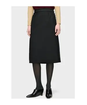 MAISON MARGIELA Pleated Midi Skirt With Raw Edge Waistband