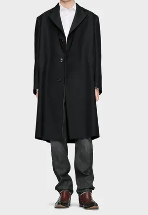 MAISON MARGIELA Long-sleeved Single-breasted Coat - Black