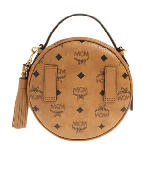 Mcm Round Shoulder Bag With Monogram