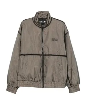 Versace Logo-print Zip-up Jacket - Gray