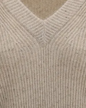 Brunello Cucinelli Ribbed V-neck Sweater