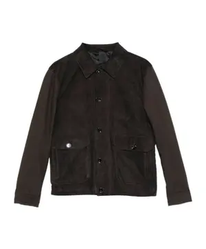 Brioni Collared Leather Jacket - Black