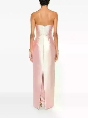 Solace London Strapless Pleated Waist Maxi Dress