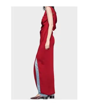 MAISON MARGIELA Sleeveless Draped Satin Maxi Dress