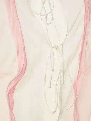 Christopher Esber Silk Chiffon Open Blouse And Bra Set