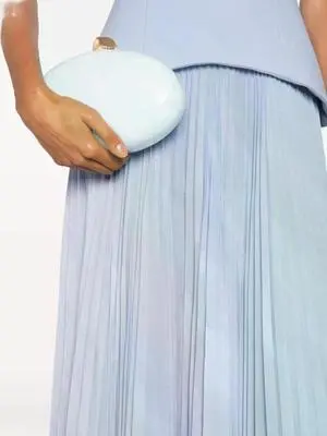 Solace London Strapless Pleated Maxi Dress - Blue