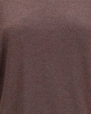 Brunello Cucinelli Short-sleeve Metallic Sweater