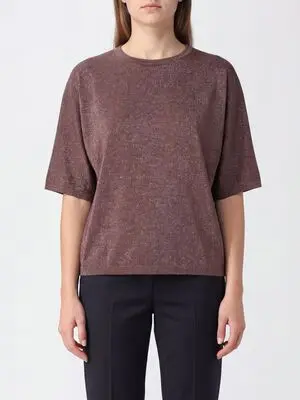 Brunello Cucinelli Short-sleeve Metallic Sweater - Brown