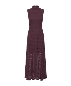ROTATE BY BIRGER CHRISTENSEN Lace Flared Maxi Dress - Wine Red