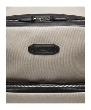 Brioni Canvas And Leather Backpack - Gray