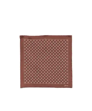 Brioni Printed Square Scarf - Red