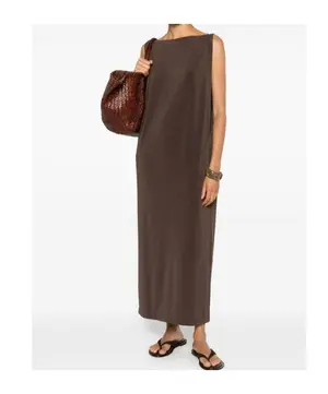 Issey Miyake Sleeveless Boat-neck Maxi Dress