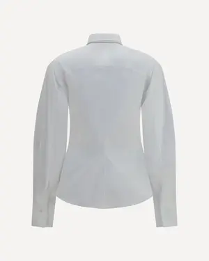 Brunello Cucinelli Tie-detail Puff-sleeve Shirt - Gray