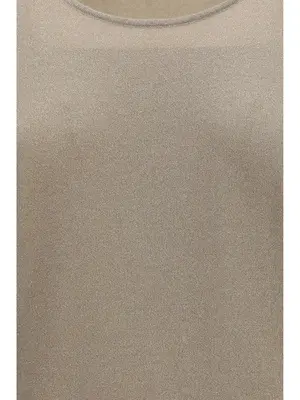 Brunello Cucinelli Metallic Knit Sleeveless Top - Gray