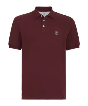 Brunello Cucinelli Cotton-piqué Polo Shirt With Logo - Red