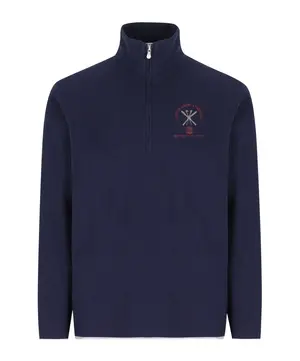 Brunello Cucinelli Otium Animi Apres-ski" Embroidered Half-zip Knitted Sweater