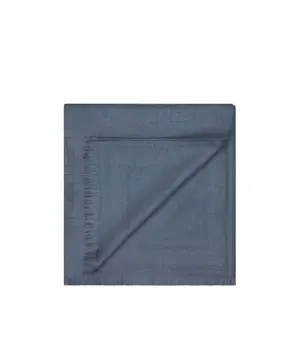 Brioni Steel Wool, Cashmere And Silk Jacquard Trama Motif Scarf - Blue