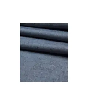 Brioni Steel Wool, Cashmere And Silk Jacquard Trama Motif Scarf - Blue