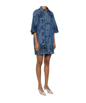 Zimmermann Mini Aster Paisley-embroidered Scalloped Dress