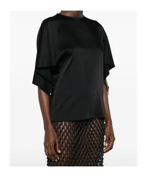 Stella McCartney Asymmetrical Crew Neck Top With Back Tie Detail - Black