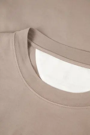 Brunello Cucinelli Logo Embroidered Crewneck T-shirt - Nude