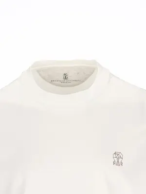 Brunello Cucinelli Logo Crew Neck T-shirt