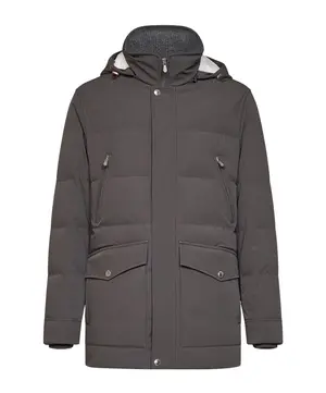 Brunello Cucinelli Zip Up Hooded Coat