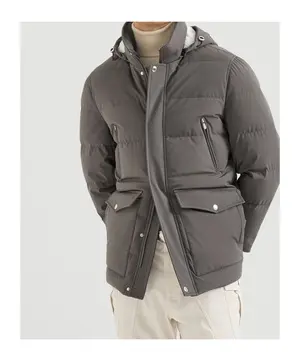 Brunello Cucinelli Zip Up Hooded Coat