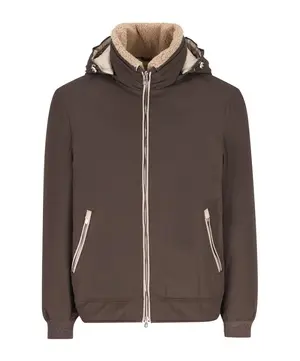 Brunello Cucinelli Brunello Cucinelli Shearling Collar Down Jacket No