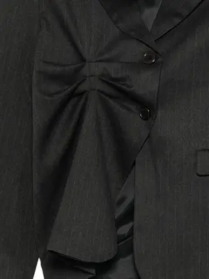 AVAVAV Pinstripe Gathered Detail Blazer