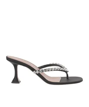 Amina Muaddi Gigi Embellished Sandals - Black