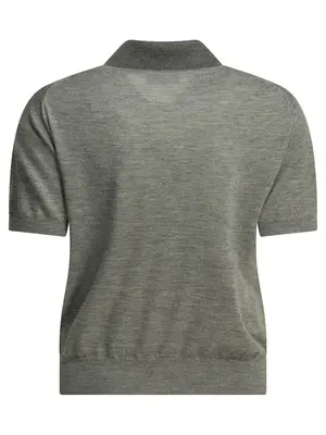 Celine Short-sleeved Knit Polo Shirt