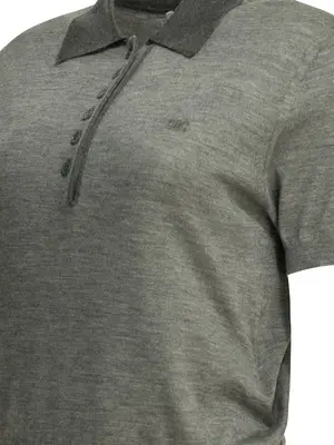Celine Short-sleeved Knit Polo Shirt