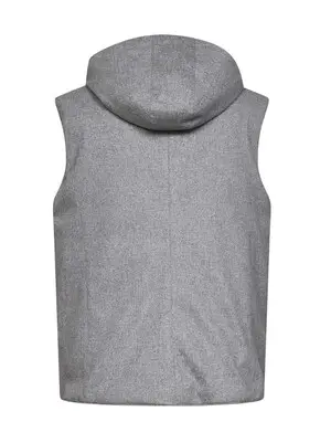 Brunello Cucinelli Sleeveless Hooded Padded Jacket - Gray