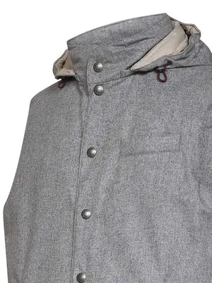 Brunello Cucinelli Sleeveless Hooded Padded Jacket - Gray
