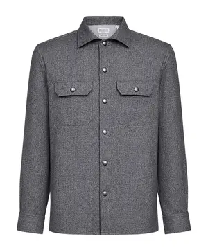 Brunello Cucinelli Virgin Wool Shirt - Grey