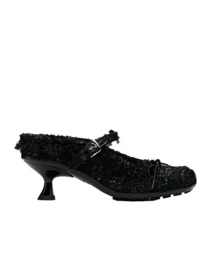 Simone Rocha Tweed Grip Mules - Black