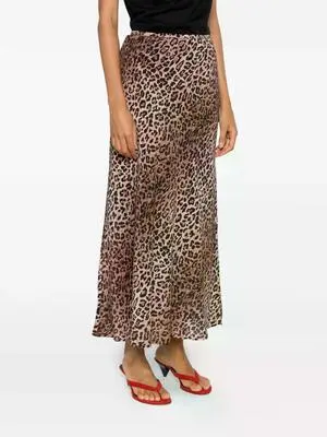 Rixo Kelly Leopard Print Maxi Skirt