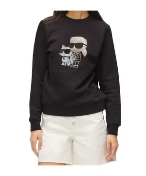 Karl Lagerfeld Crystal-embellished Crewneck Sweatshirt - Black