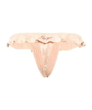 Stella McCartney Embroidered Satin Thong