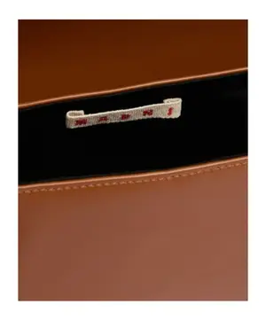 Marni Poly Shoulder Bag With Logo - Brown