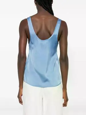 ANINE BING Silk Scoop-neck Top
