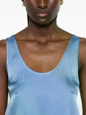 ANINE BING Silk Scoop-neck Top