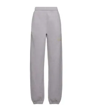Attico Elastic Waist Sweatpants With Letter Pattern - Gray